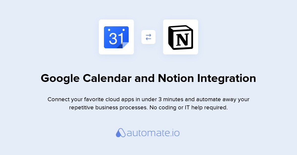 Sync Google Calendar Notion in 30 Sec Automate io